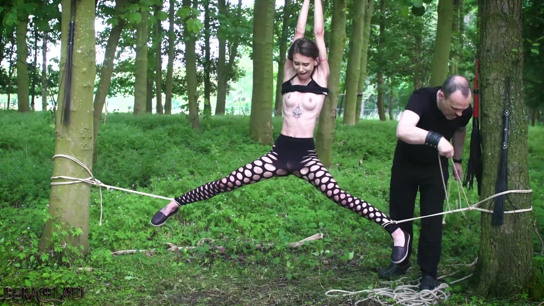 Submissive teen tied up in the woods - AnySex.com Video